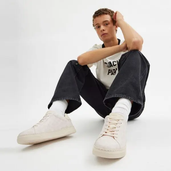 Coach High Line Signature Canvas Sneakers - Off White